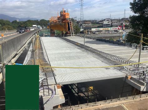 1径間目の架設が完了しました 湖西道路雄琴川橋PC上部工事