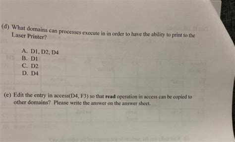 1 10 points given the following access matrix answer the questions below object f1 domain