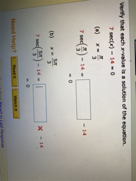 answered verify that each x value is a solution… bartleby