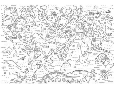Livro Tapete Infantil Gigante Para Colorir Dinos 98 X 68 Cm