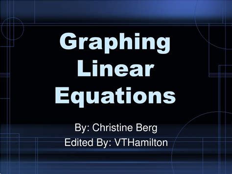 ppt graphing linear equations powerpoint presentation free download id 421676