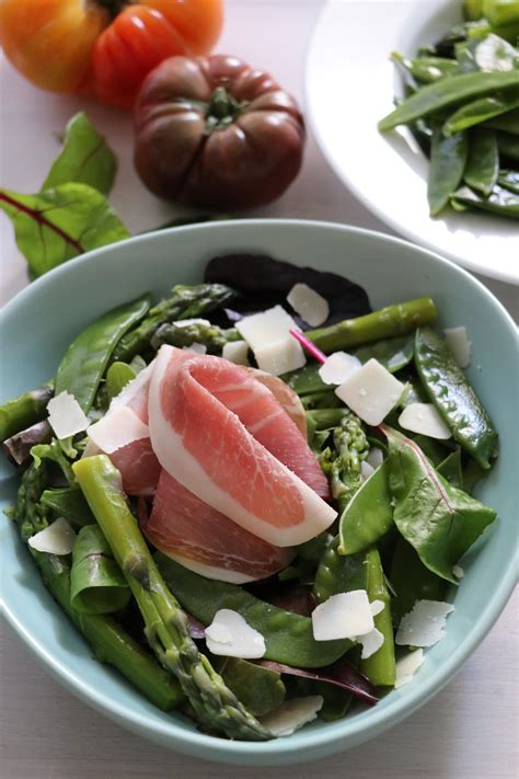 The Cook Time Salade printanière asperges vertes pois gourmands et