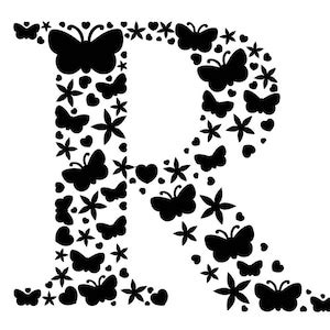 Initial R Cut File Monogram R SVG Letter R Svg File Dxf Png Pdf