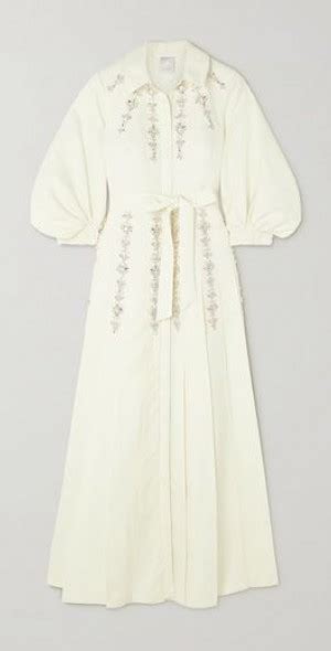 HUISHAN ZHANG Yara Crystal Embellished Faille Midi Dress