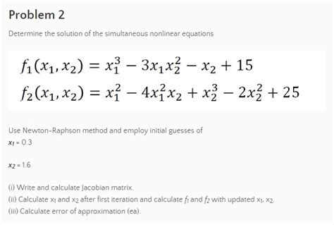 solved problem 2 determine the solution of the simultaneous
