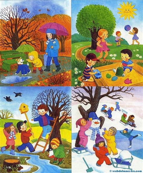Estaciones Del Año Actividades De Inglés Para Niños