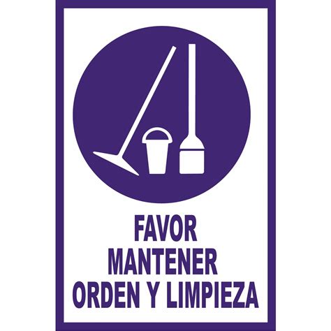 Adhesivo Mantener Orden y Limpieza 16x24cm Gráfica Letrilandia