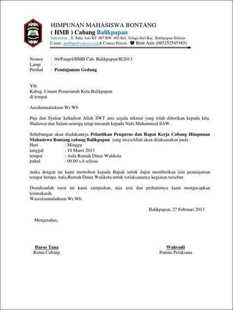 Contoh Surat Permohonan Meminjam Sarana Dan Prasarana Surat