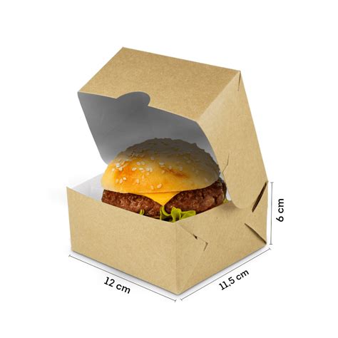 Caixa De Hamburguer Modelo 2 Kraft 100 Unidades Olimax Embalagens