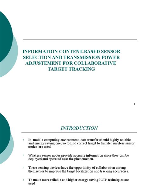 energy efficient collaborative target tracking using information controlled transmission power