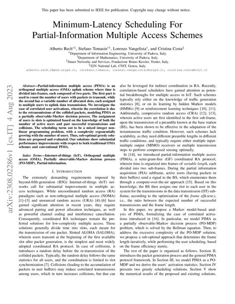 minimum latency scheduling for partial information multiple access schemes deepai