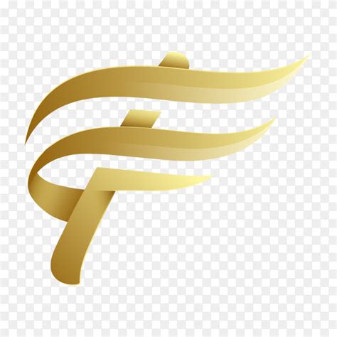 Golden Letter F Logo Design Template On Transparent Background Png