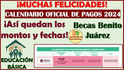 Calendario Oficial De Pagos Becas Benito Ju Rez Nivel B Sico