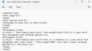 How To Bold Text In Html Instructions Teachucomp Inc