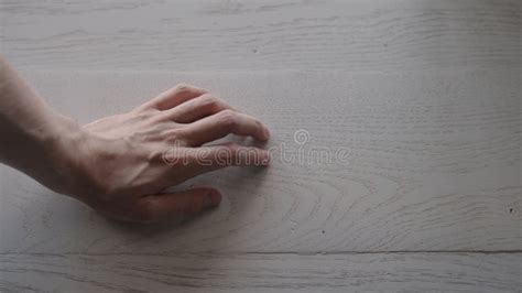 Pov Shot Of Man Finger Tap On White Oak Table With Window Light Stock Image Image Of Tapping