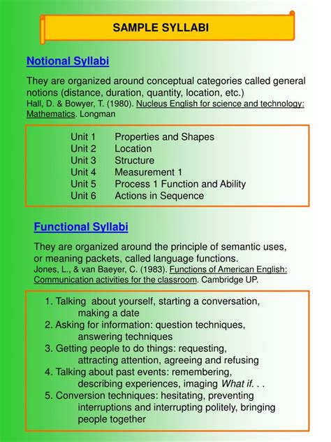 PPT COURSE PLANNING SYLLABUS DESIGN PowerPoint Presentation ID