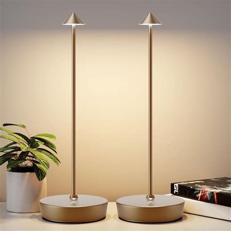 YIBEN 2Pack Rechargeable Cordless Table Lamp Portable Powered LED