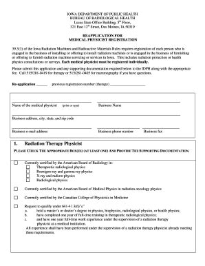 Fillable Online IDPH BMedicalb Physicist Re Bapplicationb Iowa