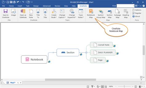 How To Create OneNote Notebook Structure Mind Map In MindManager By One