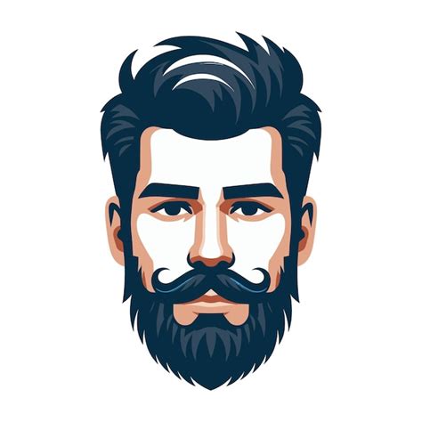 Hombre Con Barba Y Bigote Dibujos Animados Hombre Con Barba E Bigote