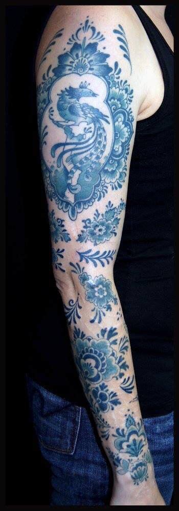 Blue Ink Tattoo Sleeve Mai Prosser