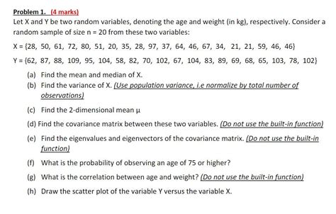 solved problem 1 4 marks let x and y be two random