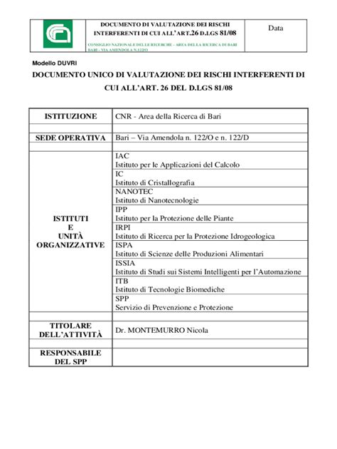 Compilabile Online Documento Unico Di Valutazione Dei Rischi