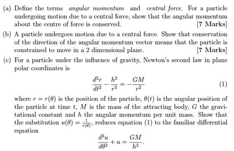 solved a define the terms angular momentum and central