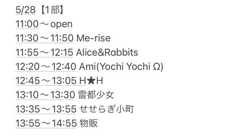 諸星亜佐美 Alice Rabbits on Twitter 528 土 アイドルパーティー in MBL vol 117 時間 ①