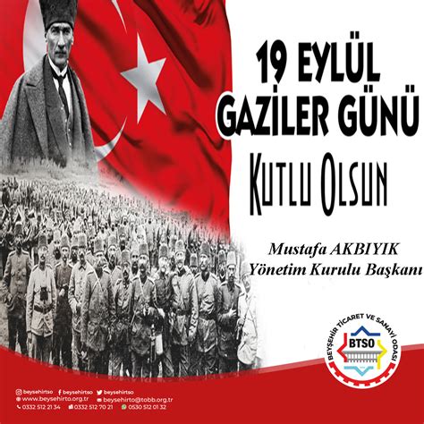 19 EYLÜL GAZİLER GÜNÜ KUTLU OLSUN BEYŞEHİR TSO Beyşehir Ticaret ve