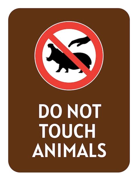 Ne Touchez Pas Les Animaux Avec Vos Mains Signe D Interdiction Rond