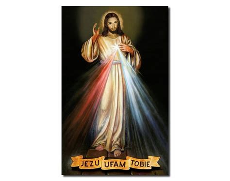 DUŻY obraz JEZU UFAM TOBIE JEZUS MIŁOSIERNY na prezent obraz religijny