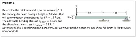 answered problem 1 determine the minimum width … bartleby