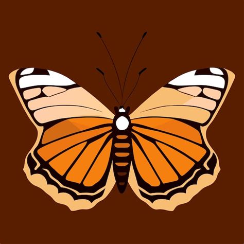 Vuelo De La Mariposa Monarca En Acuarela Vector Premium