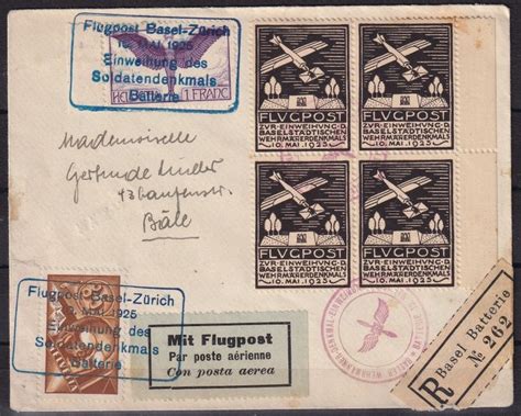 Schweiz 1925 Flugpost Basel Zürich SBK 12 Catawiki