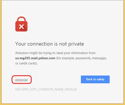 Google Chrome Bypass Your Connection Is Not Private Message