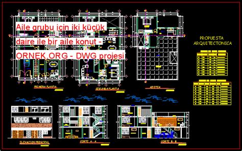Proje Sitesi Aile grubu için iki küçük daire ile bir aile konut