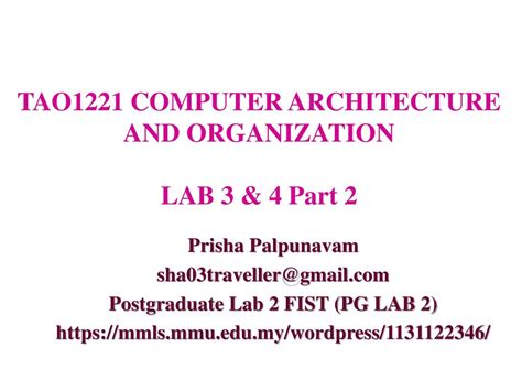 tao1221 computer architecture and organization lab 3 and 4 part 2 ppt download