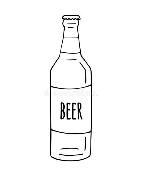 Vector Hand Drawn Sketch Doodle Beer Bottle Stock Illustration
