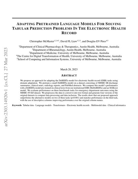pdf adapting pretrained language models for solving tabular prediction problems in the