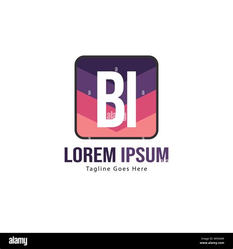 BI Letter Logo Design Creative Modern BI Letters Icon Illustration