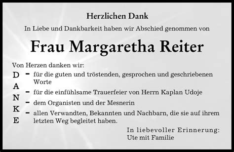 Traueranzeigen von Margaretha Reiter Allgäuer Zeitung