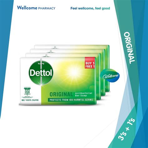 Dettol Original Antibacterial Bar Soaps 100g 4 S BUY 3 FREE 1