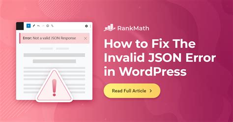 troubleshooting the response is not a valid json response wordpress error 2024