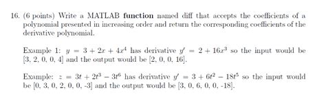 solved write a matlab function named diff that accepts the