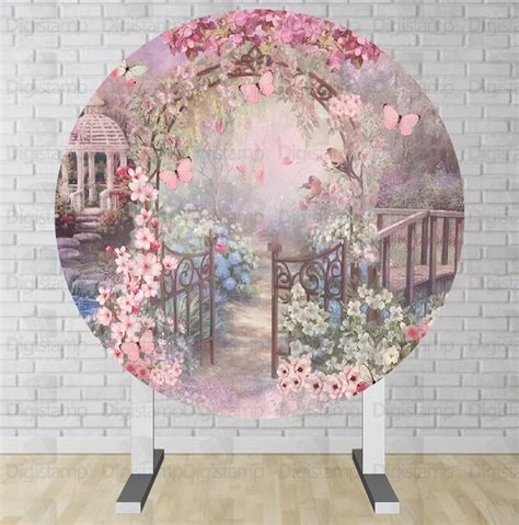 Painel Redondo Sublimado Jardim Encantado PNR170