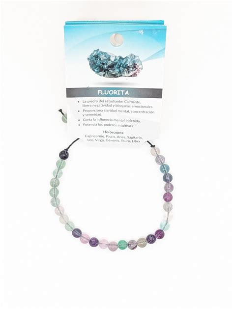 Pulsera Nudo Corredizo En Piedra Natural De Fluorita Nuba Andalusi