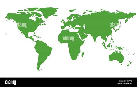 Mapa del mundo verde aislado sobre fondo blanco Planeta verde El Día