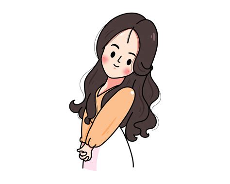 hermosa mujer joven dibujada a mano ilustración de arte de dibujos