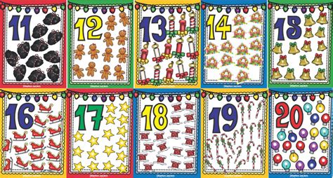 Fabulosos números del 1 al 20 con motivos navideños Material Educativo